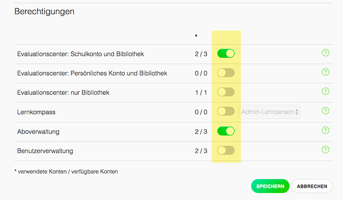 Über die Berechtigungen – IQES