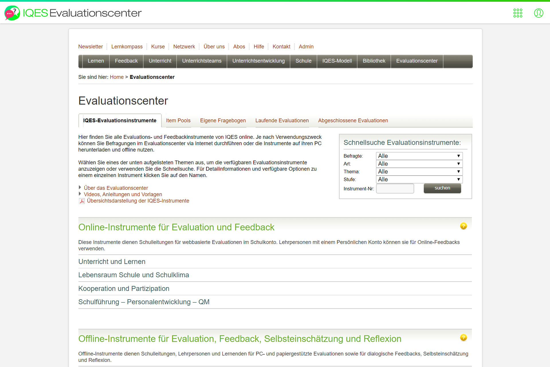 Evaluationscenter – IQES